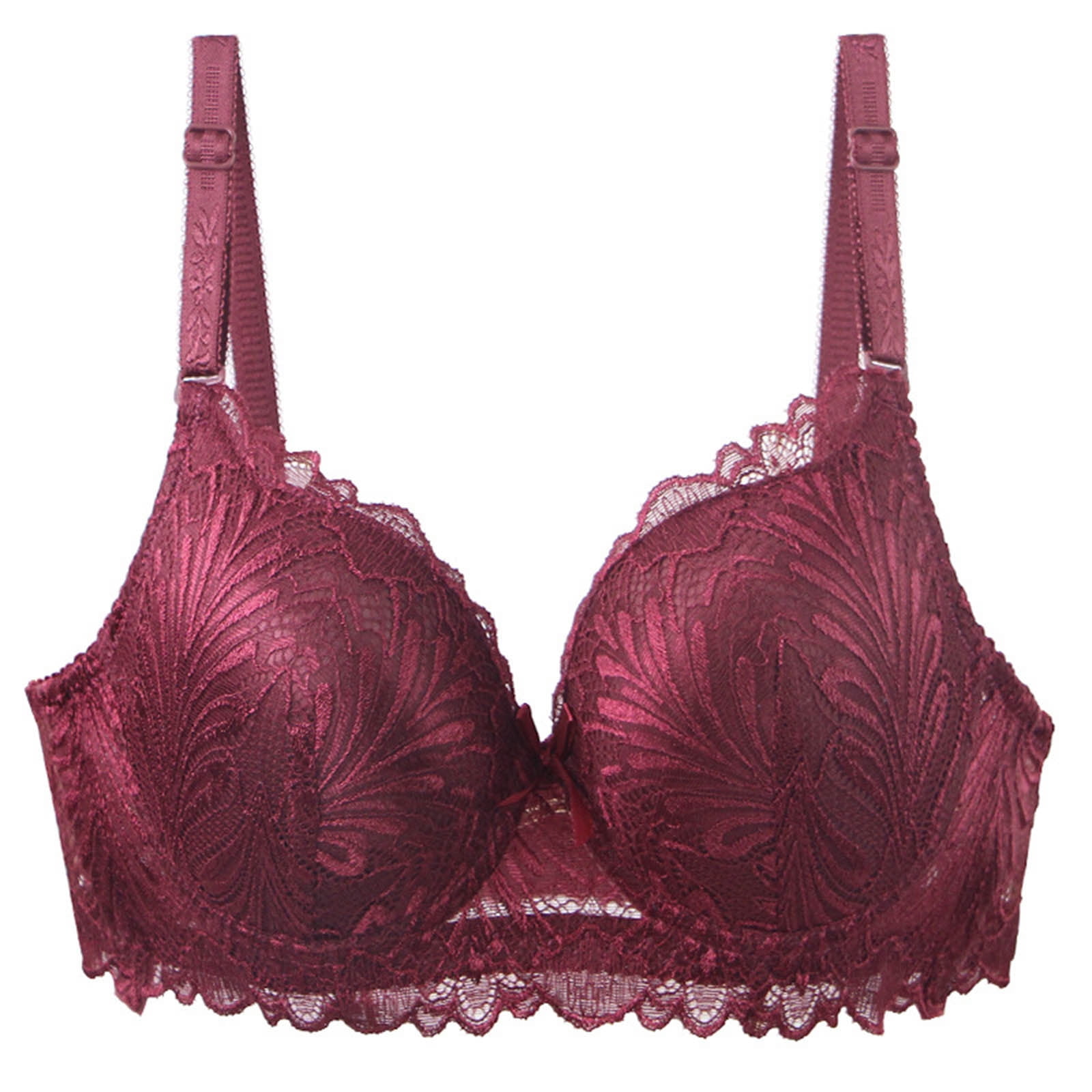 Amidoa Underwire Womens Bras Minimizer Red Push up Lace High Support Push up Everyday Wear Women ...