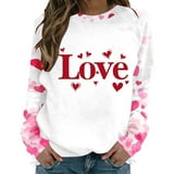 Amidoa Valentine's Day Ladies Tops Pullover Red Sweatshirts Teacher ...