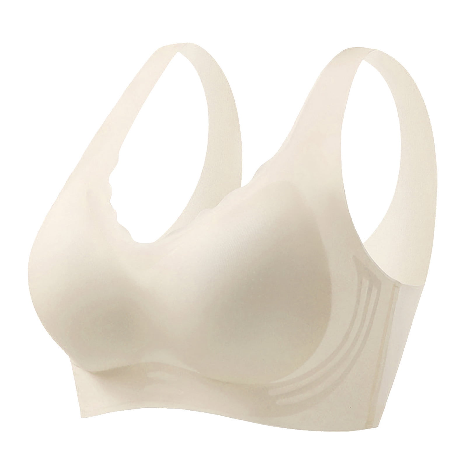 Amidoa White Bras for Women Full Coverage Plus Size Wire-Free Solid ...