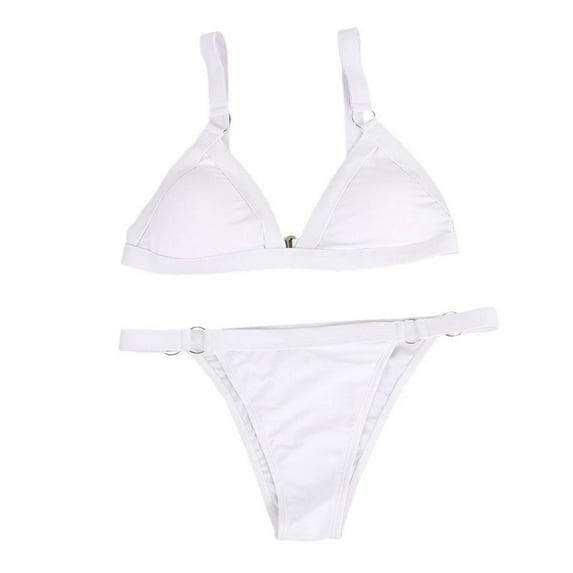 Amidoa White Womens Bikini Cheeky Sheer Summer Brazilian Triangle Beach ...