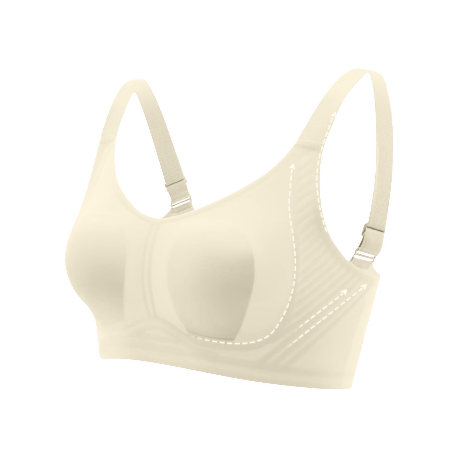 Amidoa White Womens Bras Seamless Smoothing Wire-Free Solid Bralette ...