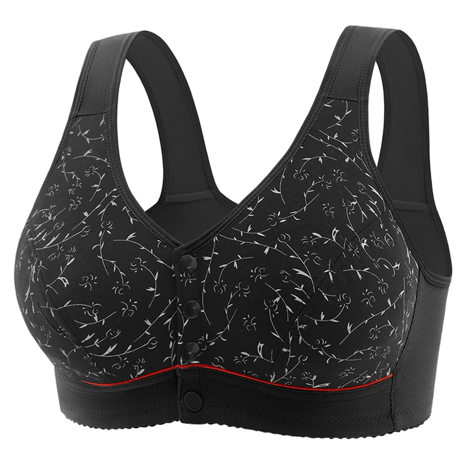 Amidoa Wire-Free Comfy Bras for Teens Front-Close Floral Bra Brasiers ...