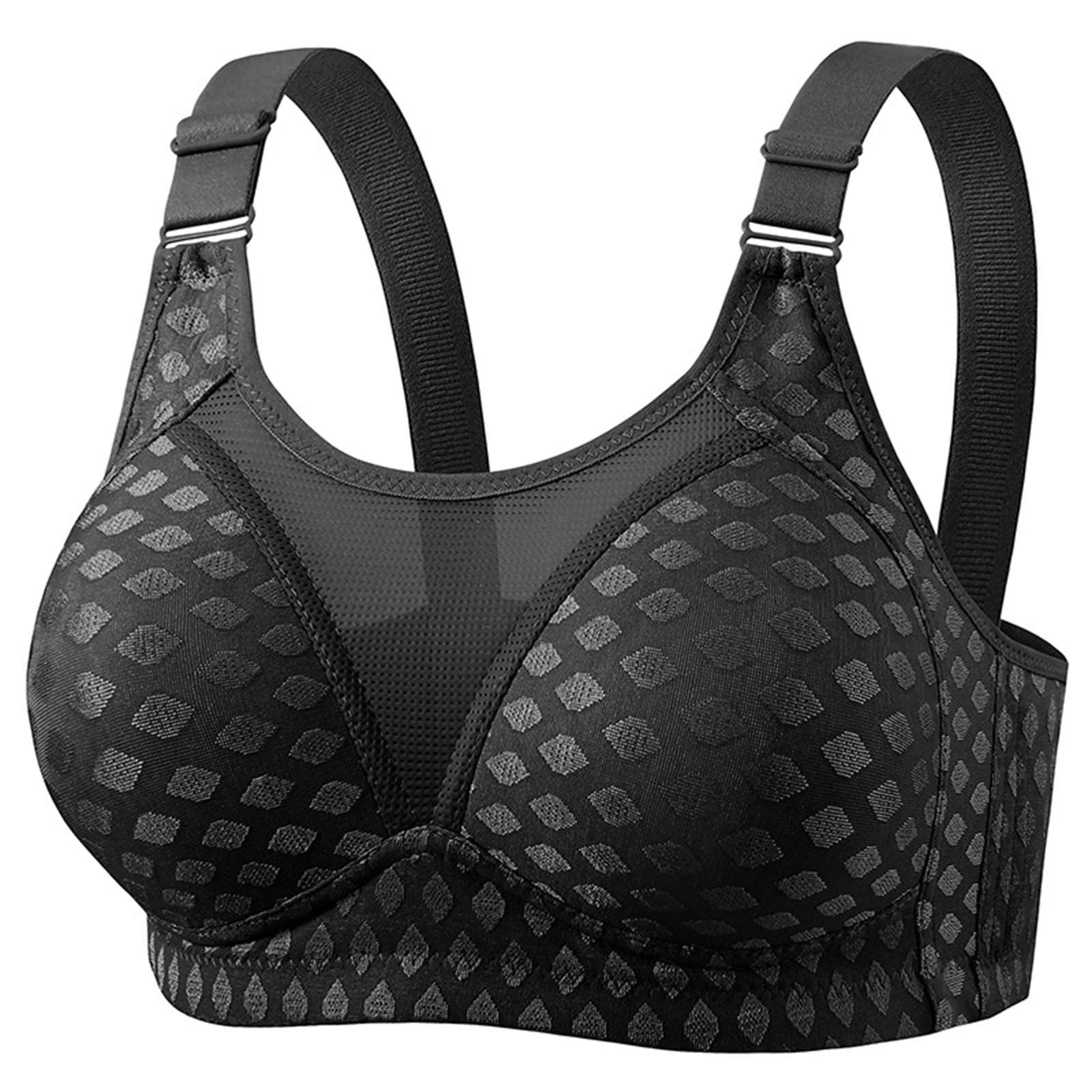Amidoa Wireless Womens Bra Push up Large Bust Black Full Coverage T ...