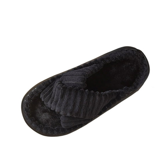 Amidoa Womans Slippers Comfy Black Outdoor House Soft Memory Foam Slip ...