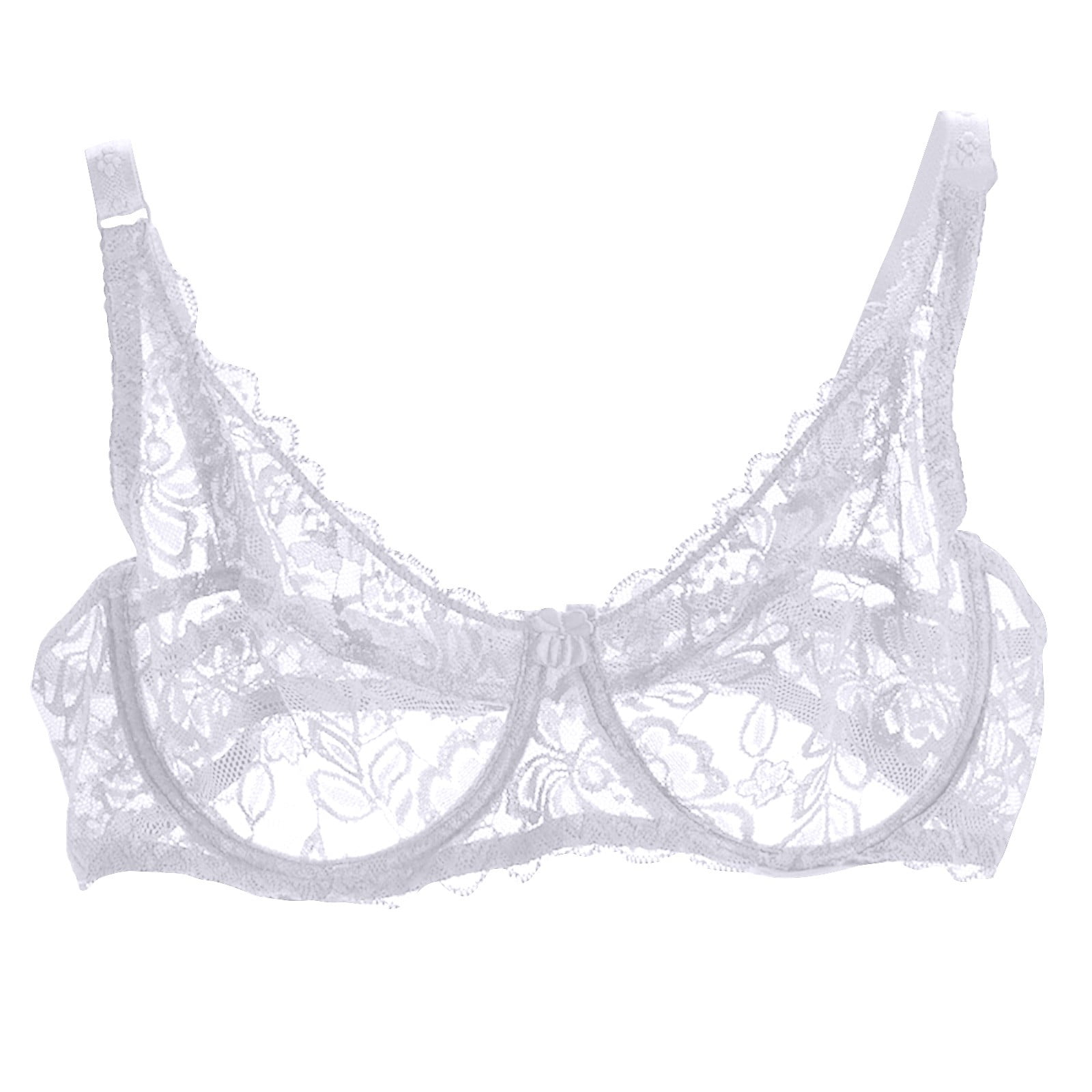 Amidoa Women Bras Cheeky Lace See Thru Lingeries Bras L - Walmart.com
