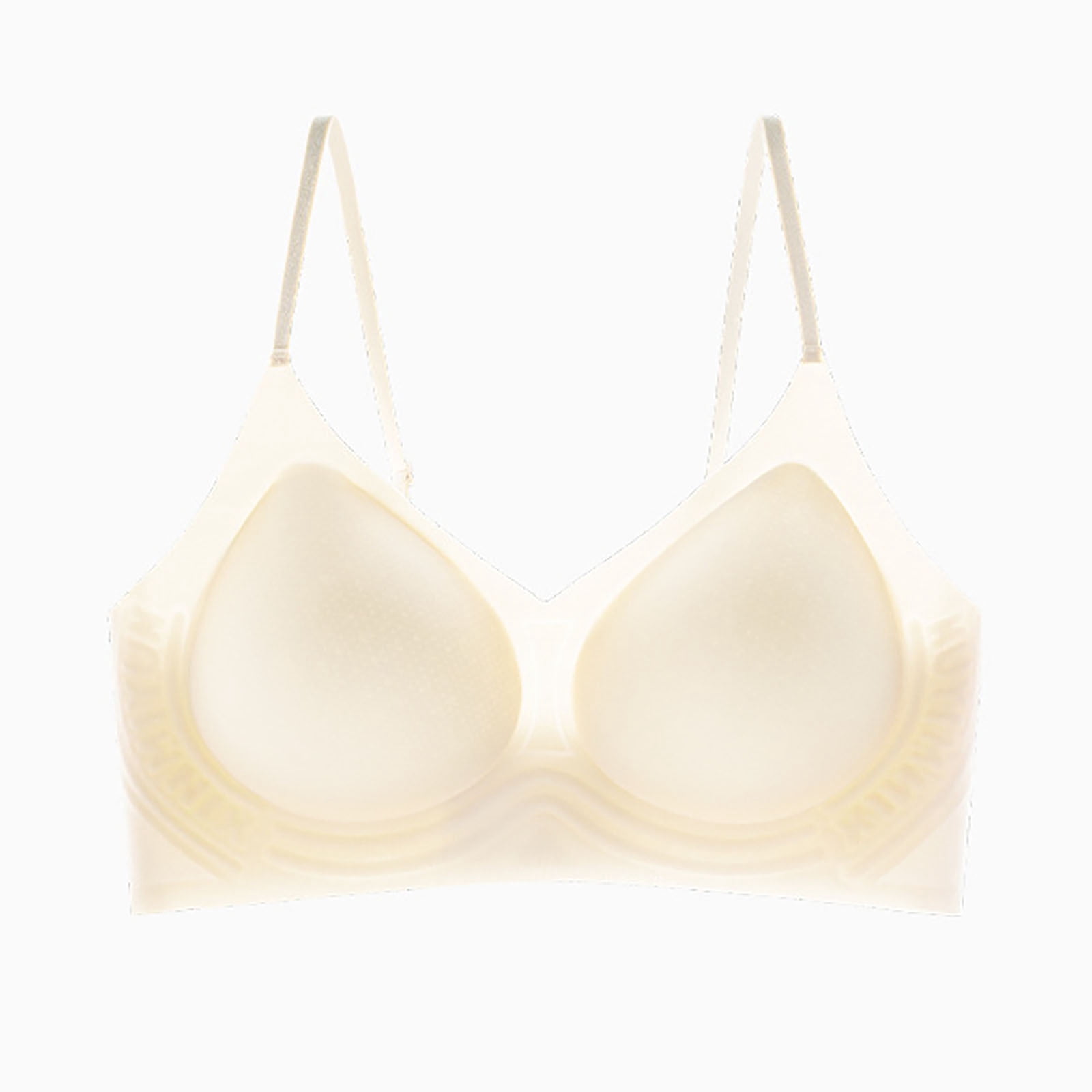 Amidoa Womens Bras Seamless Back-Smoothing White Push-up Solid Bandeau ...