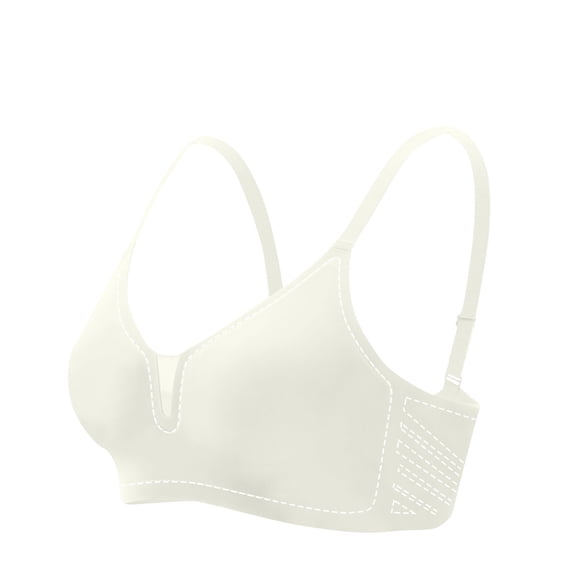 Amidoa Womens Bras White T-Shirt Seamless Push-up Solid Pullover ...