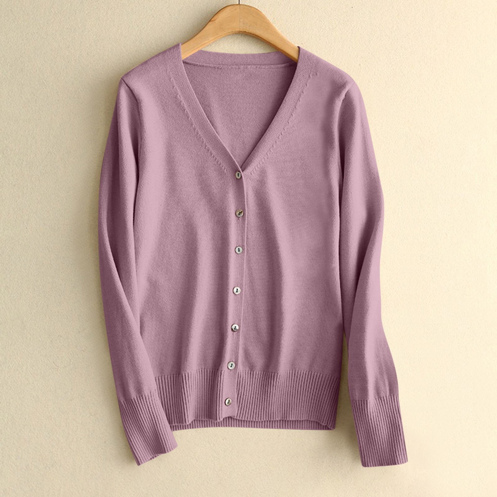 Amidoa Womens Sweaters and Cardigans Button up Gray Cardigan Long ...