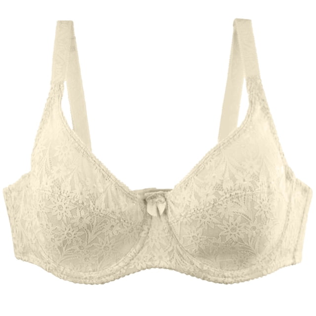Amidoa Yellow Bras for Older Women Underwire Cut-out Lace Cheeky ...