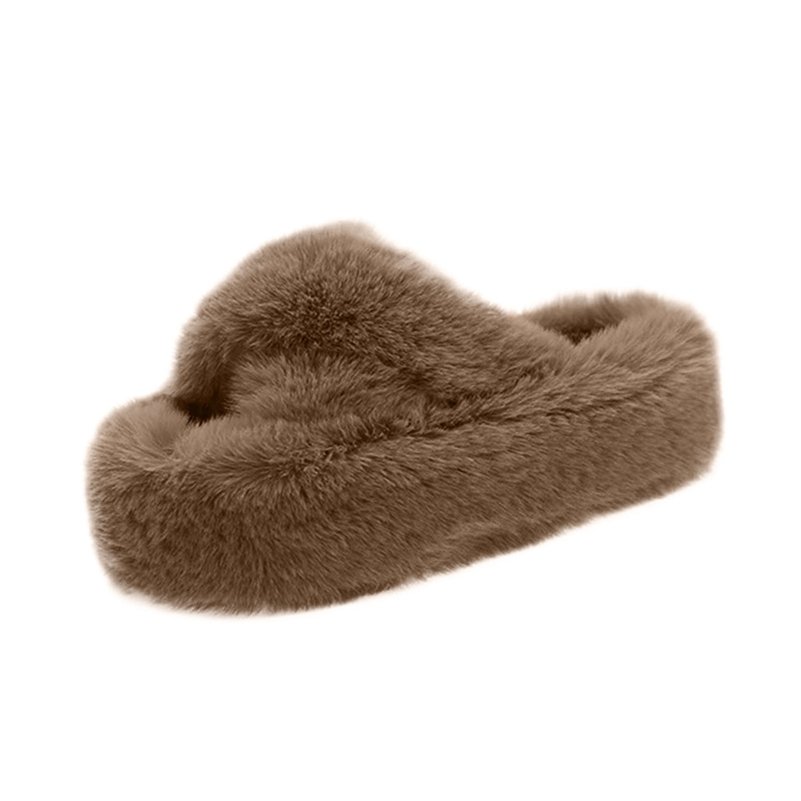 Amidoa Yellow Womens Slipper Furry House Cute Fashion Casual Outdoor ...