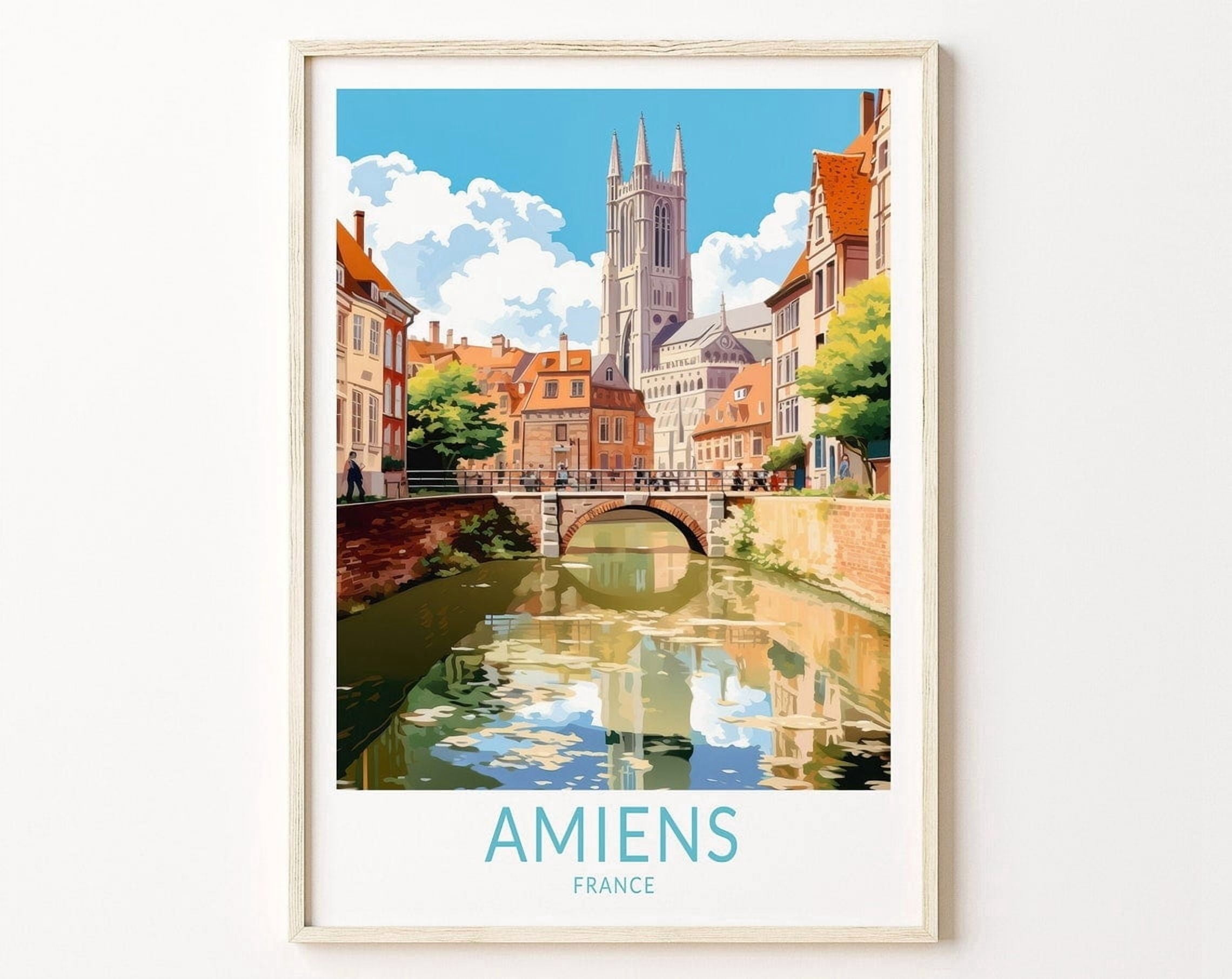 Amiens France Travel Poster Amiens City Travel Wall Poster Print Amiens ...