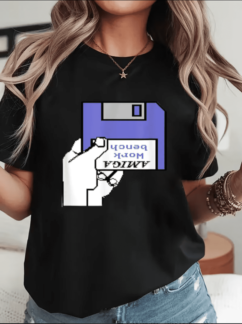 Amiga Workbench Floppy Disk Retro Computer Geek up to Size 5XL Unisex T ...