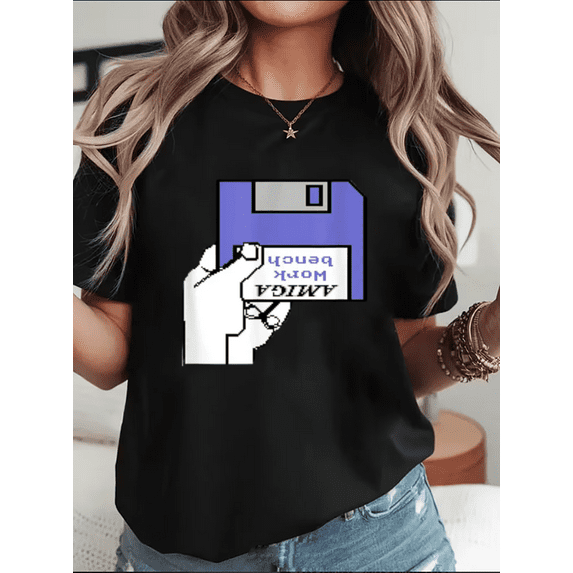 Amiga Workbench Floppy Disk Retro Computer Geek up to Size 5XL Unisex T ...