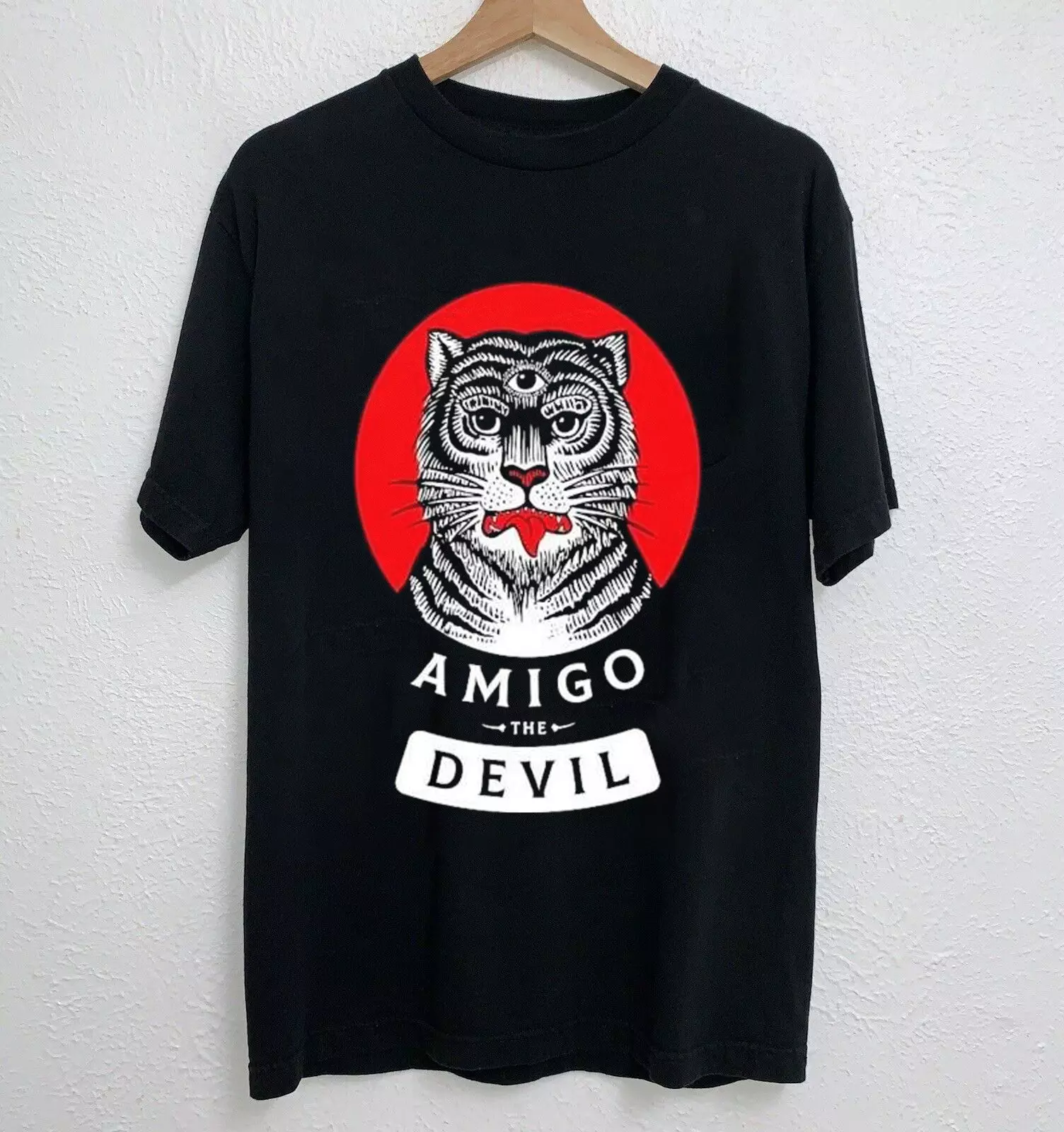 Amigo The Devil Tiger Retro Short Sleeve Black All Size Shirt Pp08 ...