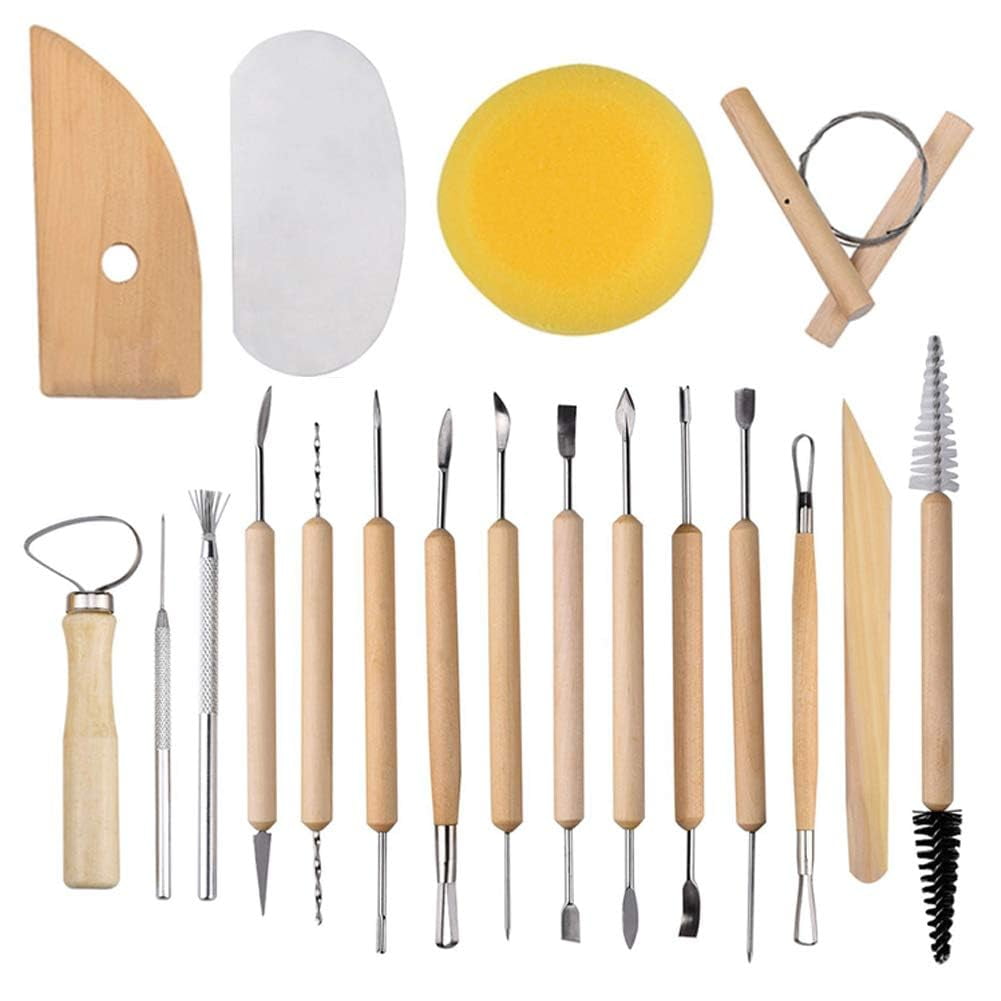 AmigozZ 19pcs Set of Pottery Tools Clay Sculpting Ceramic Clay Carving ...