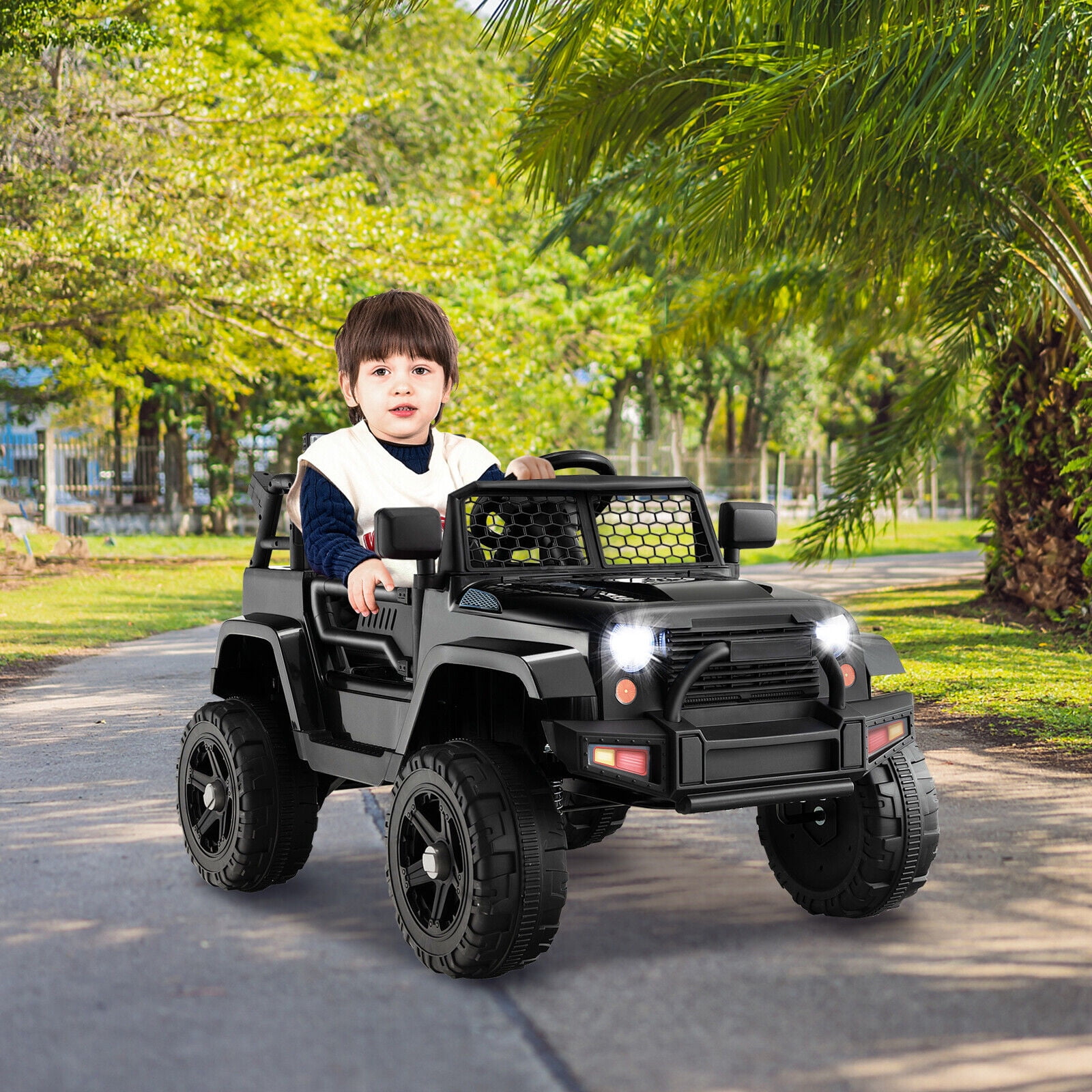 Amijoy 12V Kids ride truck Electric car Jeep with remote control, music ...