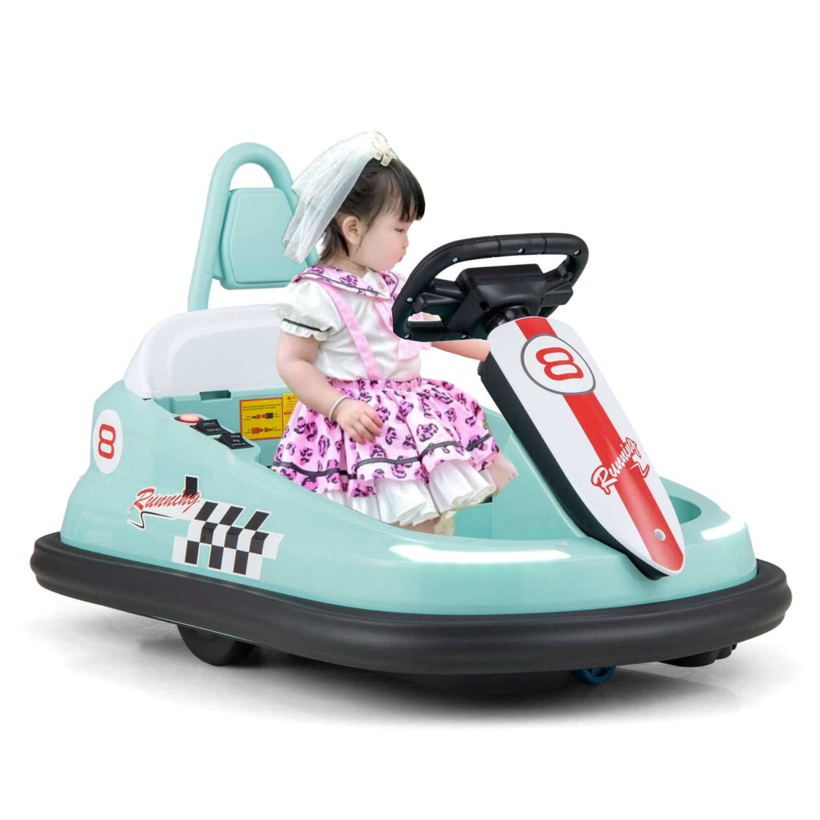 Amijoy Bumper Car for Toddlers, 6V Electric Kids Ride On Bumping Toy ...