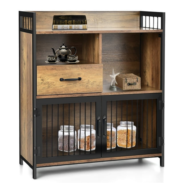 Amijoy Industrial Sideboard Cabinet w/ Drawer & Doors, Freestanding ...