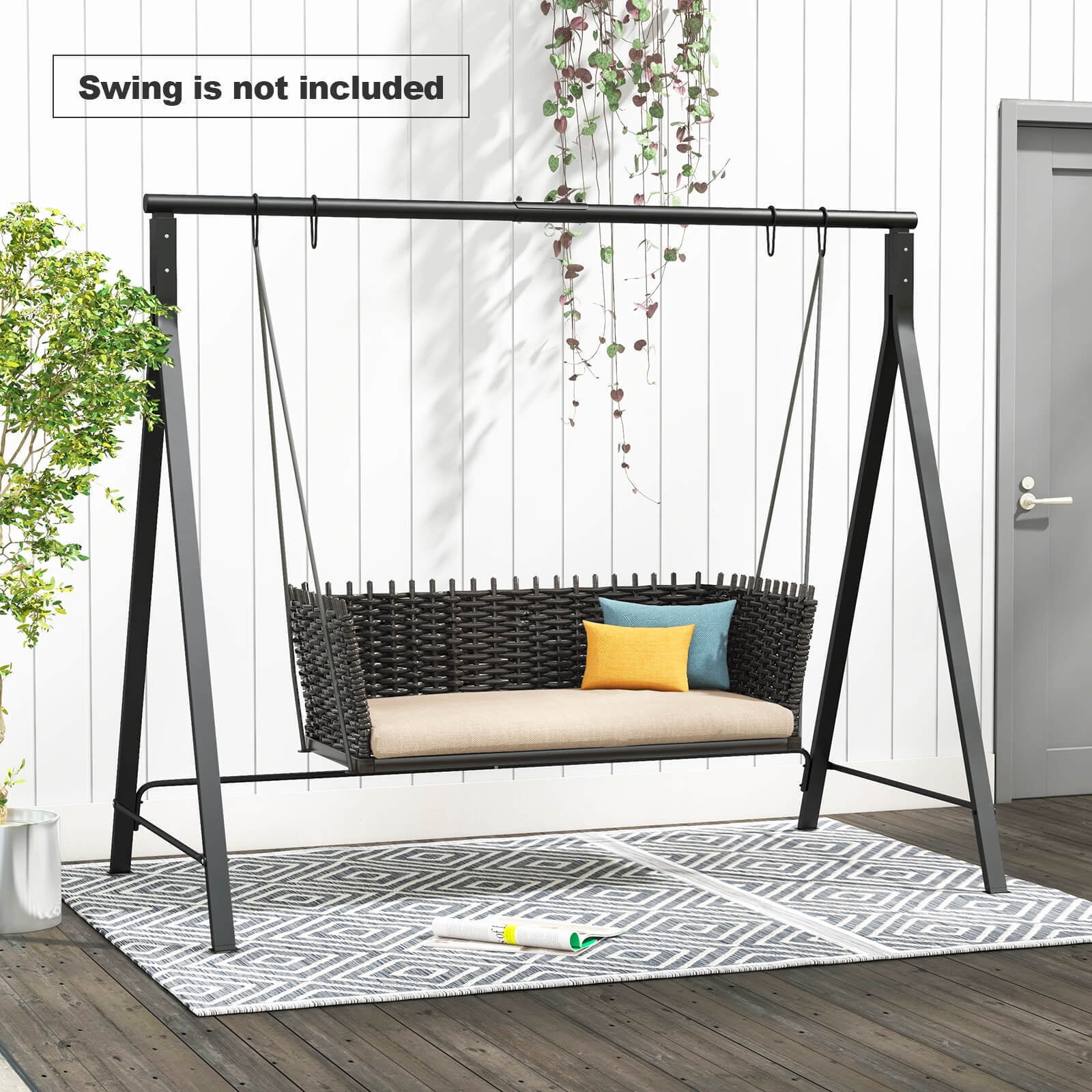 Amijoy Metal Porch Swing Stand, Heavy Duty Hanging Swing Frame with 4 ...