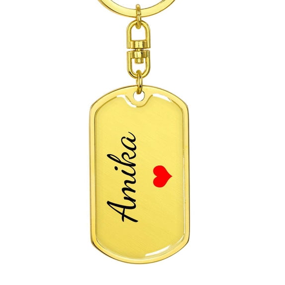 Amika Keychain – Custom Name Keychain for Women Title: Dog Tag with ...