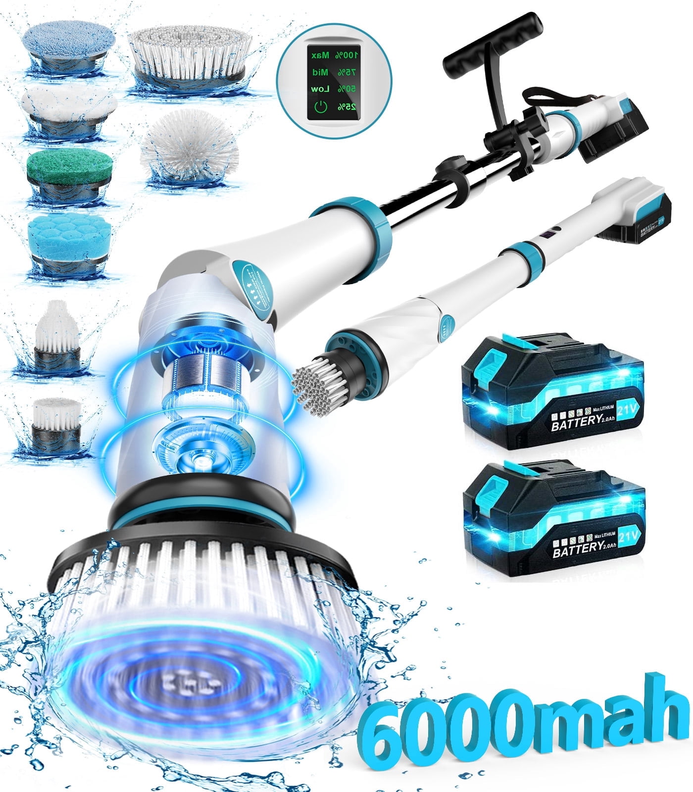 Free Shipping! Amiluo Electric Spin Scrubber, Cordless Waterproof ...