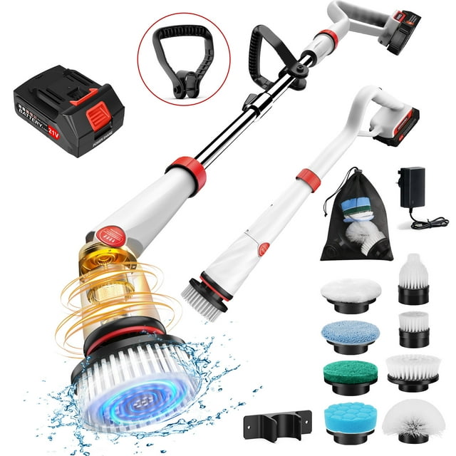 Amiluo Upgraded Handheld Electric Hand Scrubber with Long Handle, 3 ...