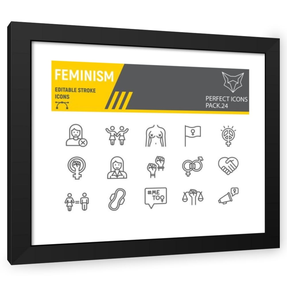 Amin Yusifov 20x16 Black Modern Wood Framed Wall Art Titled Feminism