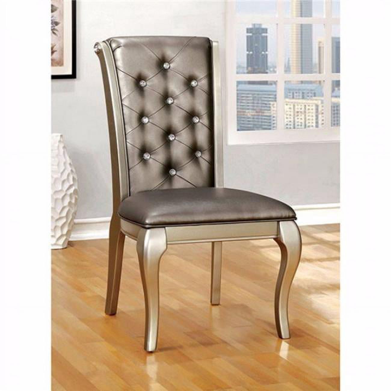 Amina Contemporary Side Chair Silver - Set of 2 - Walmart.com