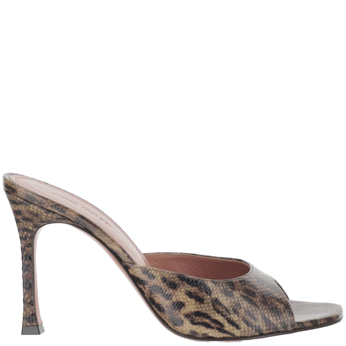 Amina Muaddi Alexa Leather Mules Grey (Women's) - Walmart.com
