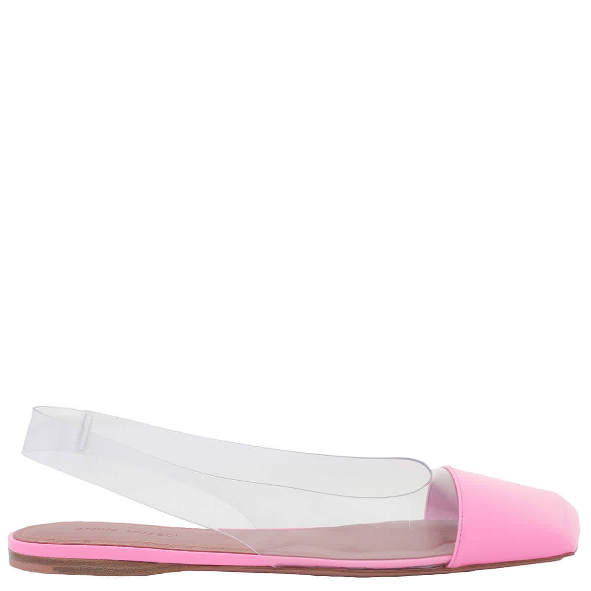 Amina Muaddi Patent Transparent Ane Glass Flats, Brand Size 35 (US Size ...