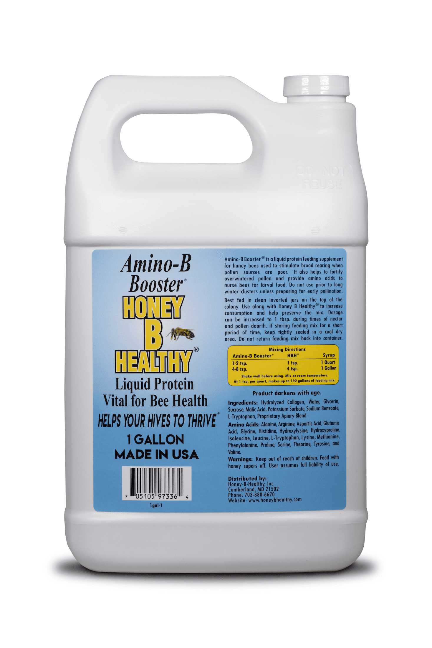 Amino-B Booster 1 Gallon Jug, Liquid Protein Vital for Bee Health ...