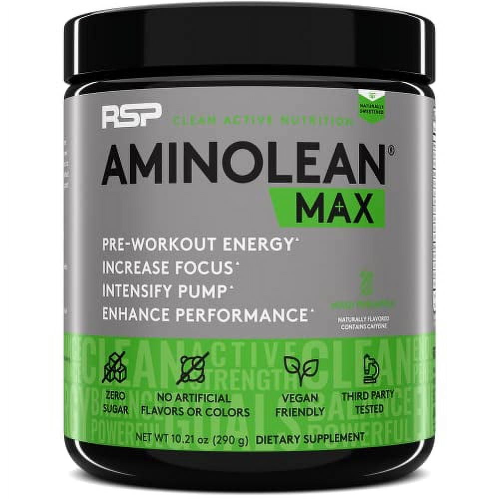 AminoLean MAX Pre Workout Powder, BCAAs and EAAs, Maui Pineapple ...