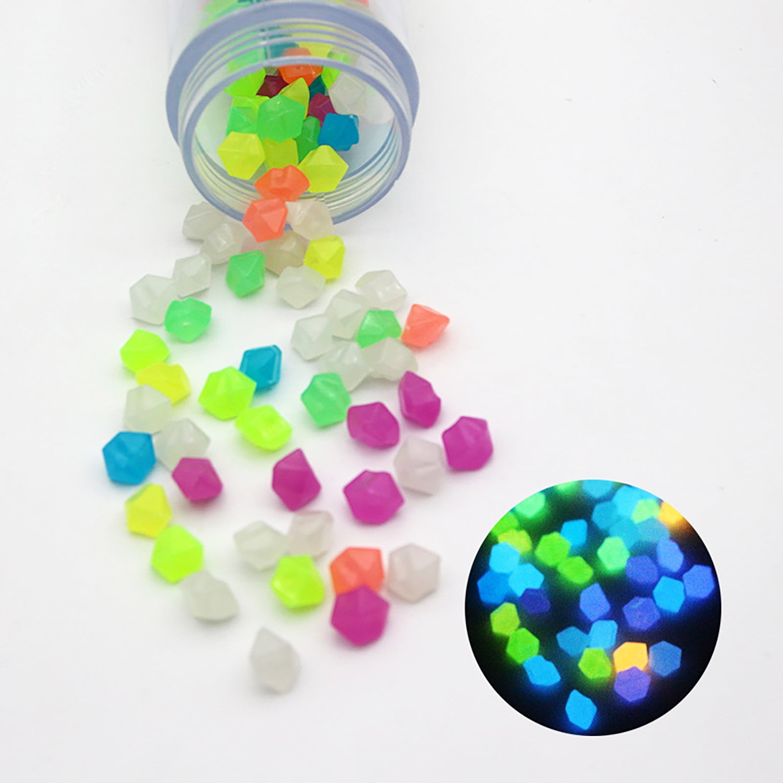 Aminojy 100PCS Glow in The Dark Pebbles - 10-15mm Luminous Stones for ...
