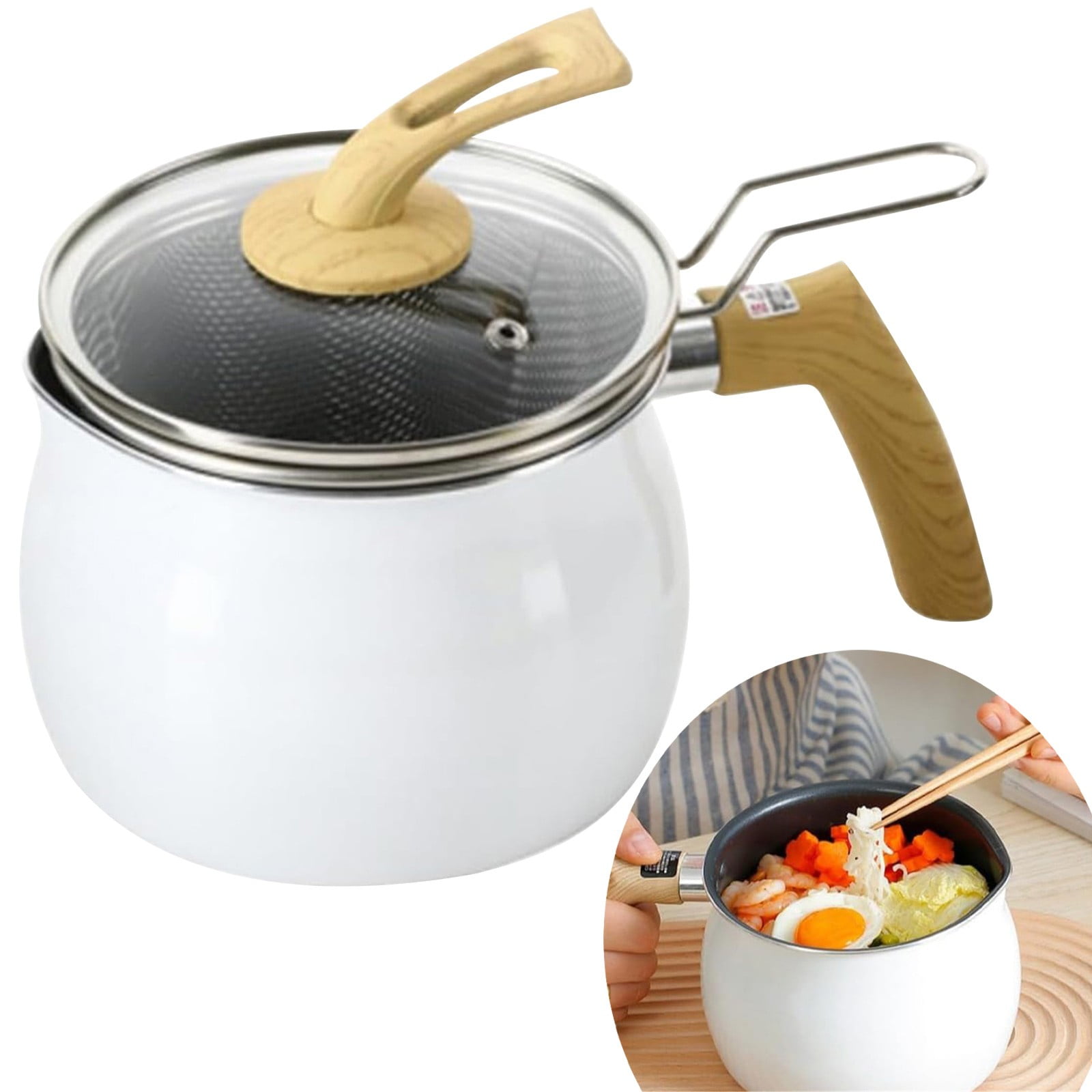 Aminojy 2.5 Quart Non-Stick Ceramic Sauce Pan With Lid, Stainless ...
