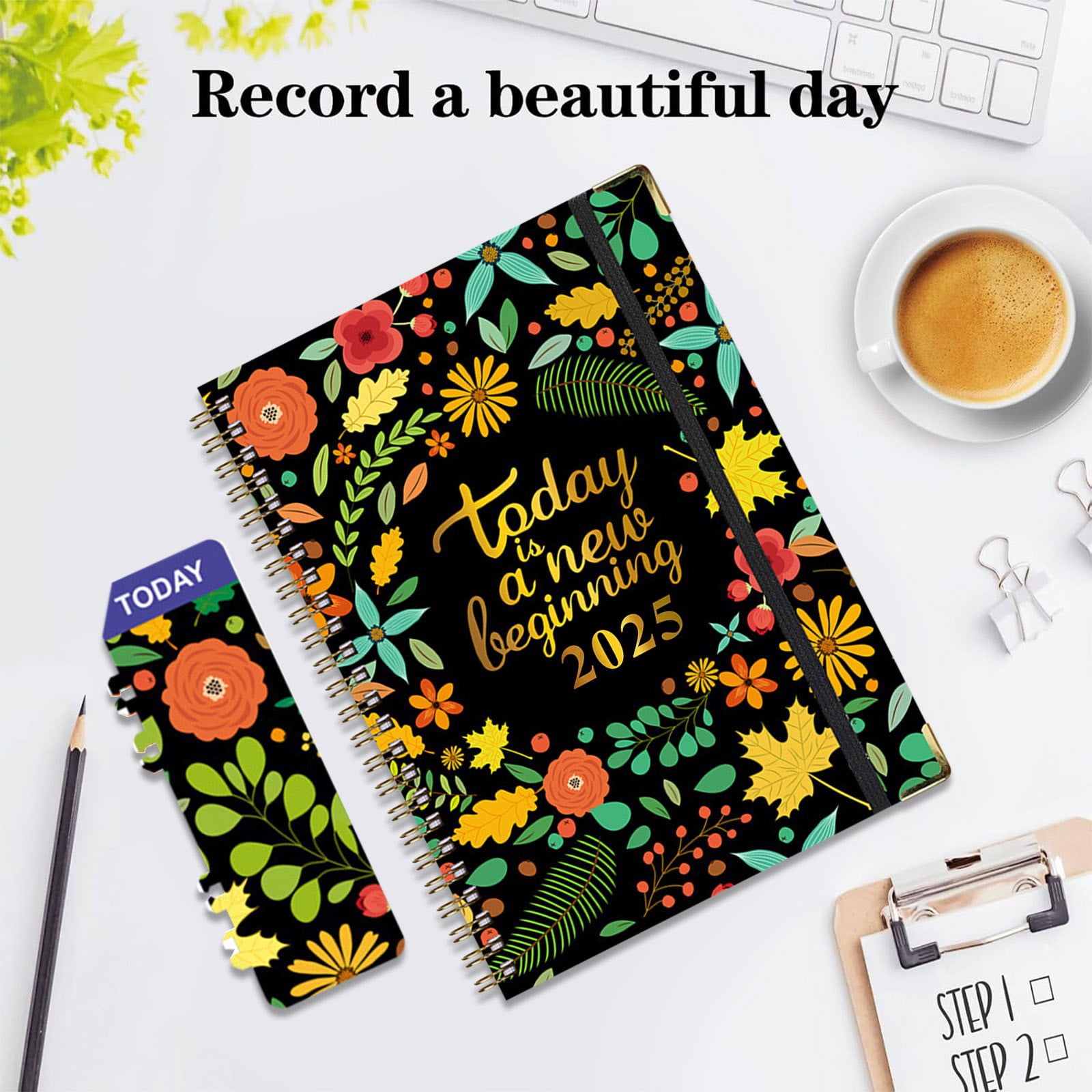 Aminojy 2025-2026 Floral Academic Planner - July to June Weekly/Monthly ...