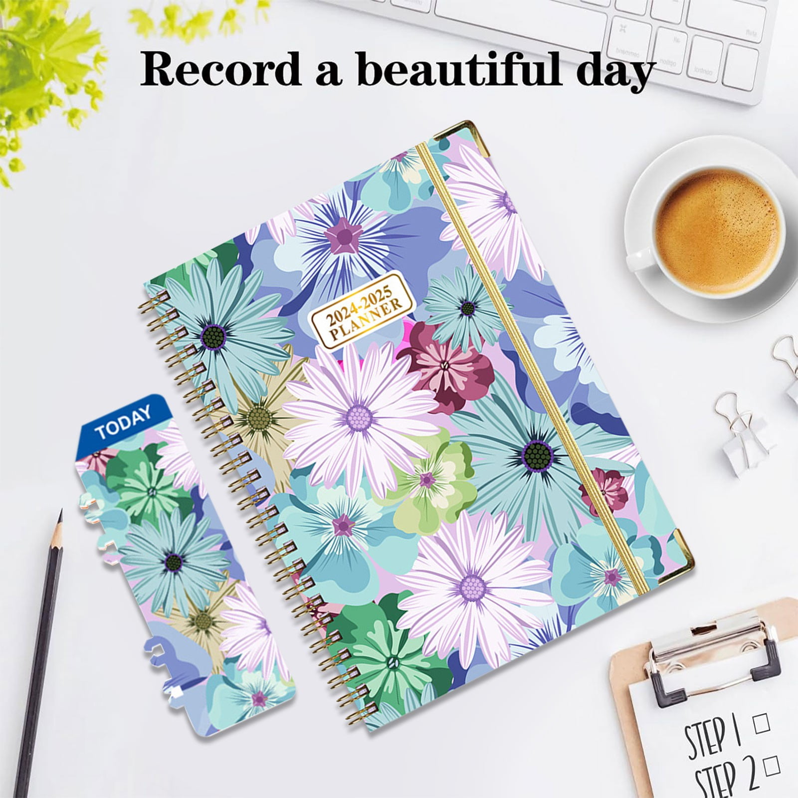 Aminojy 2025-2026 Floral Academic Planner - July to June Weekly/Monthly ...