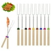 8pc Extendable Marshmallow Roasting Sticks, Telescoping Smores Skewers & Hot Dog Forks, 32 inch ...