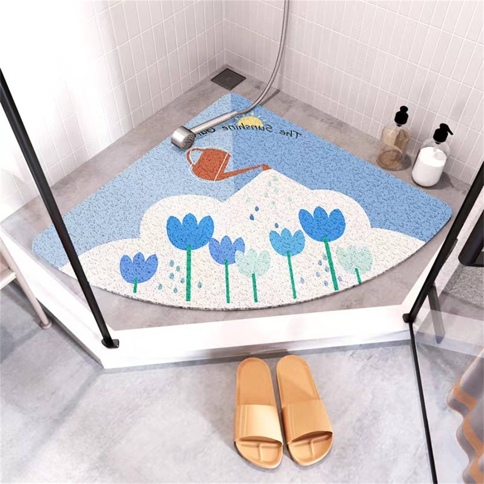 Aminojy Bathroom Products Corner Shower Mat Non Slip Bath Mat Pvc ...
