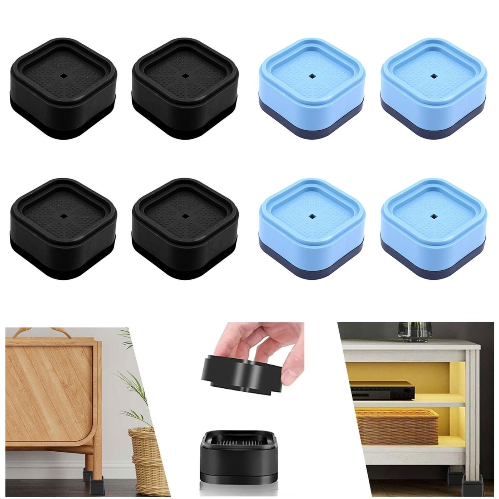 Aminojy Bed Risers Heavy Duty, Rectangular Adjustable Block, Adjustable ...