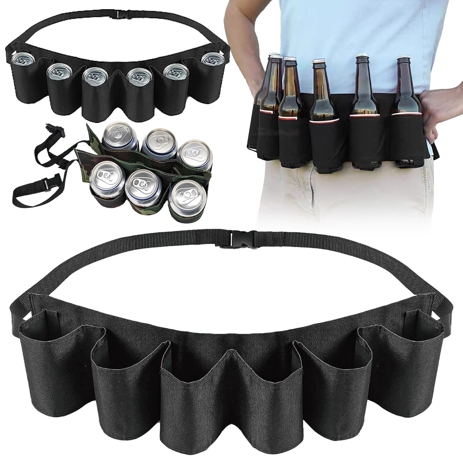 Aminojy Beer Belt, Tough Insulated Holder For 6 Cold Beers, Belt Bottle ...