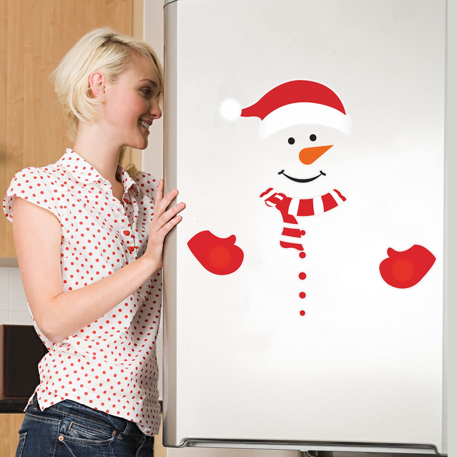 Aminojy Christmas Scrapbook Stickers Christmas Snowman Refrigerator ...