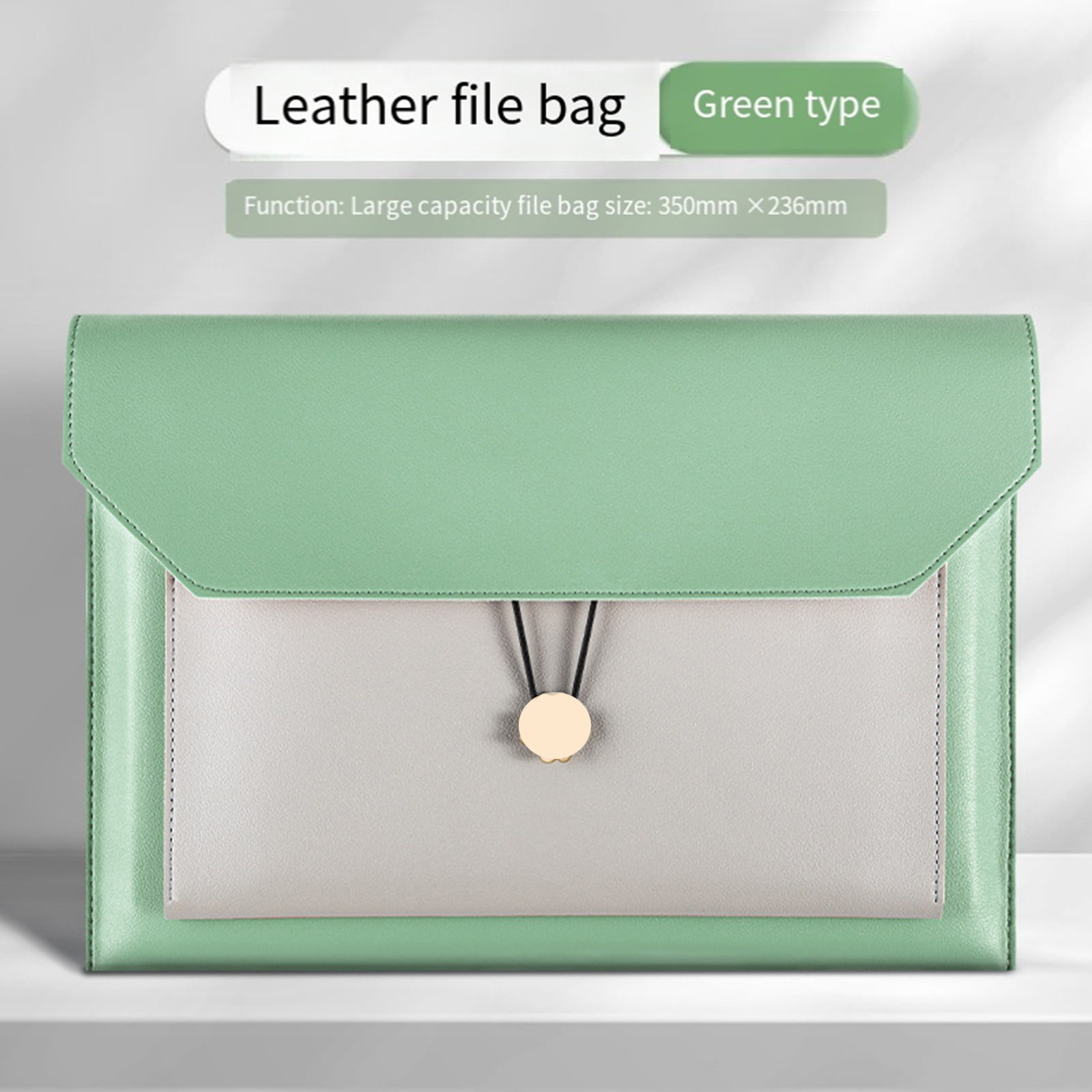 Aminojy Genuine Leather Document Holder - A4 File Organizer with Button ...