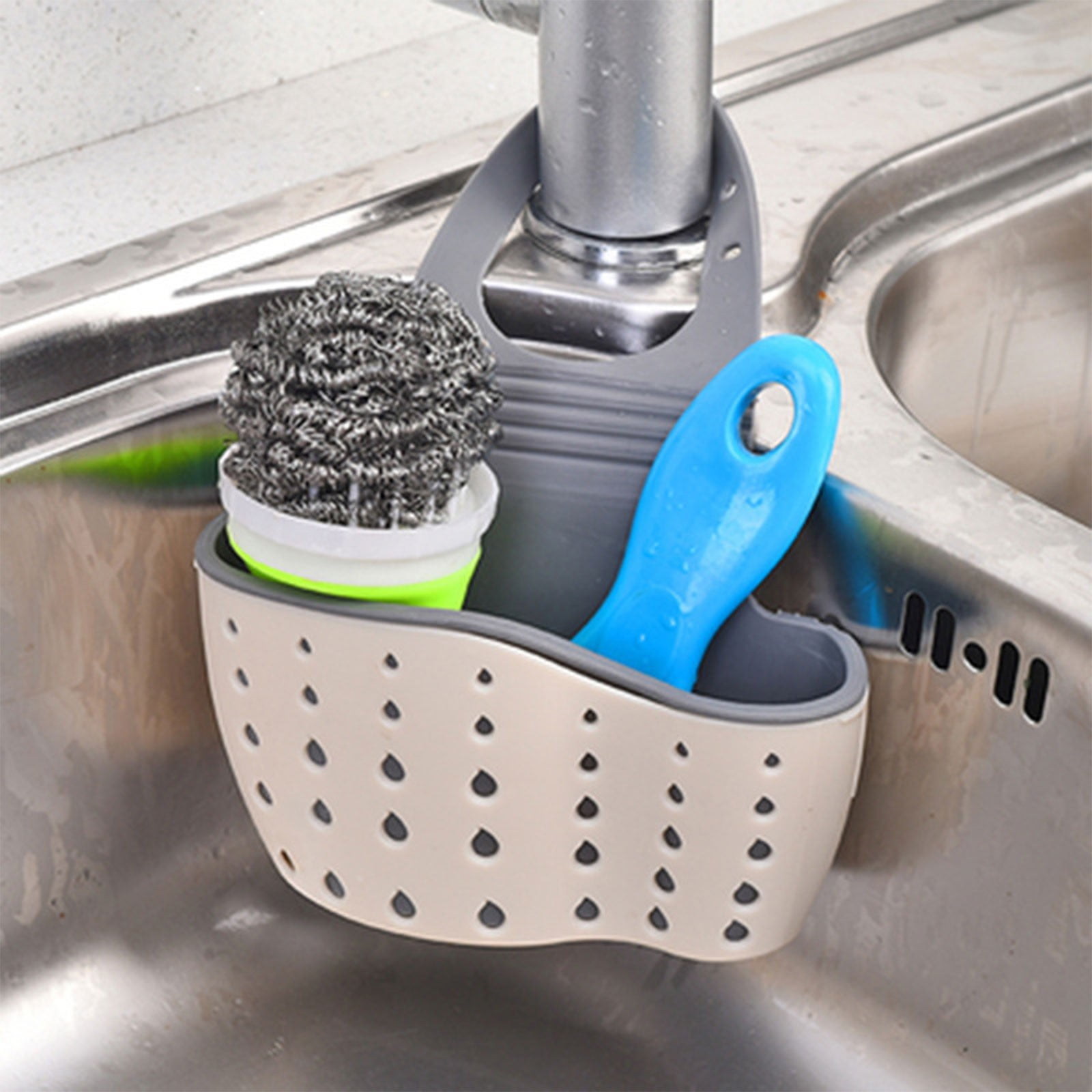 Aminojy Kitchen Accessorieskitchen Sink Organizer Kitchen Hanging Sponge Holder Adjustable ...