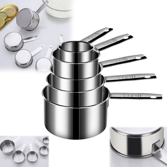Aminojy Kitchen Tools Delaman Premium 5 Piece Stainless Measuring Cup ...