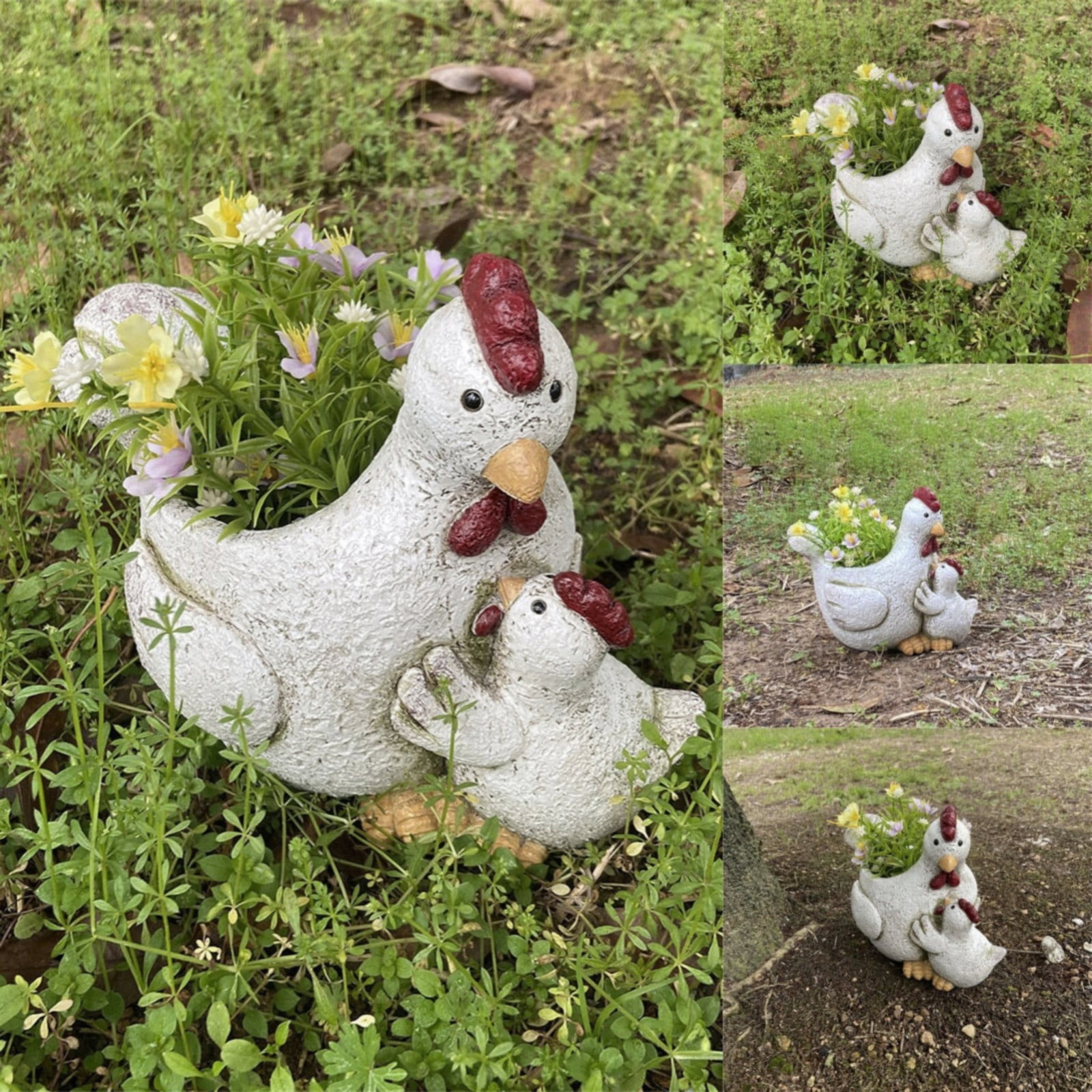 Aminojy Large Planters for Outdoor Plants Chicken Succulent Pot Animal ...