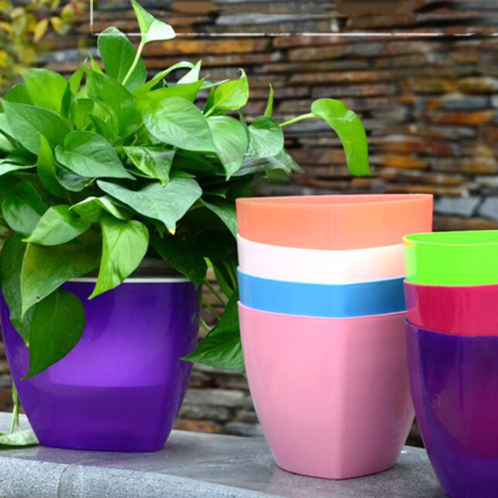 Aminojy Large Planters for Outdoor Plants Lazy Plastic Flowerpot ...