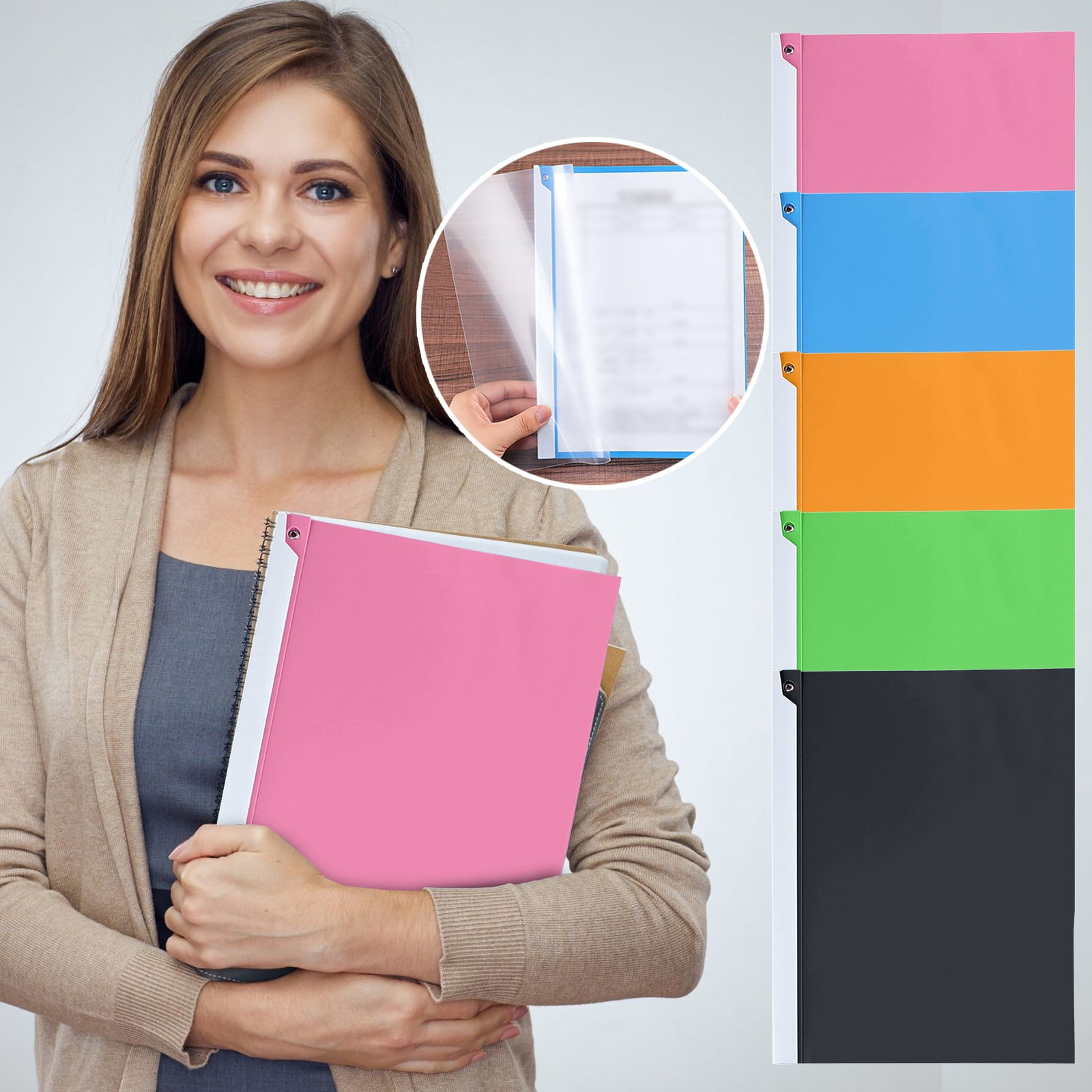 Aminojy No-Punch Presentation Folders with Rotating Clip - Professional ...