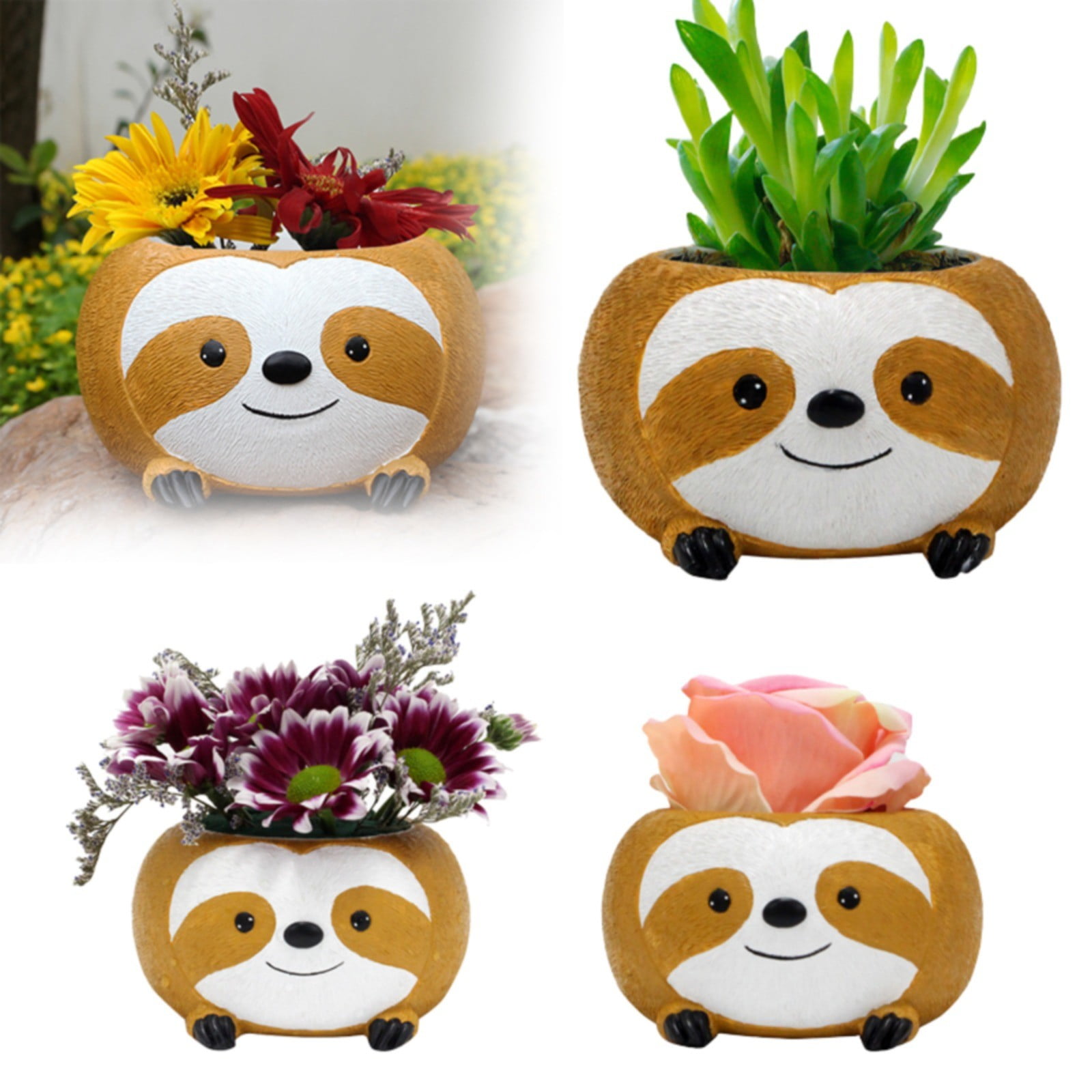 Aminojy Pots for Indoor Plants Creative Animals Sloths Succulent Flower ...