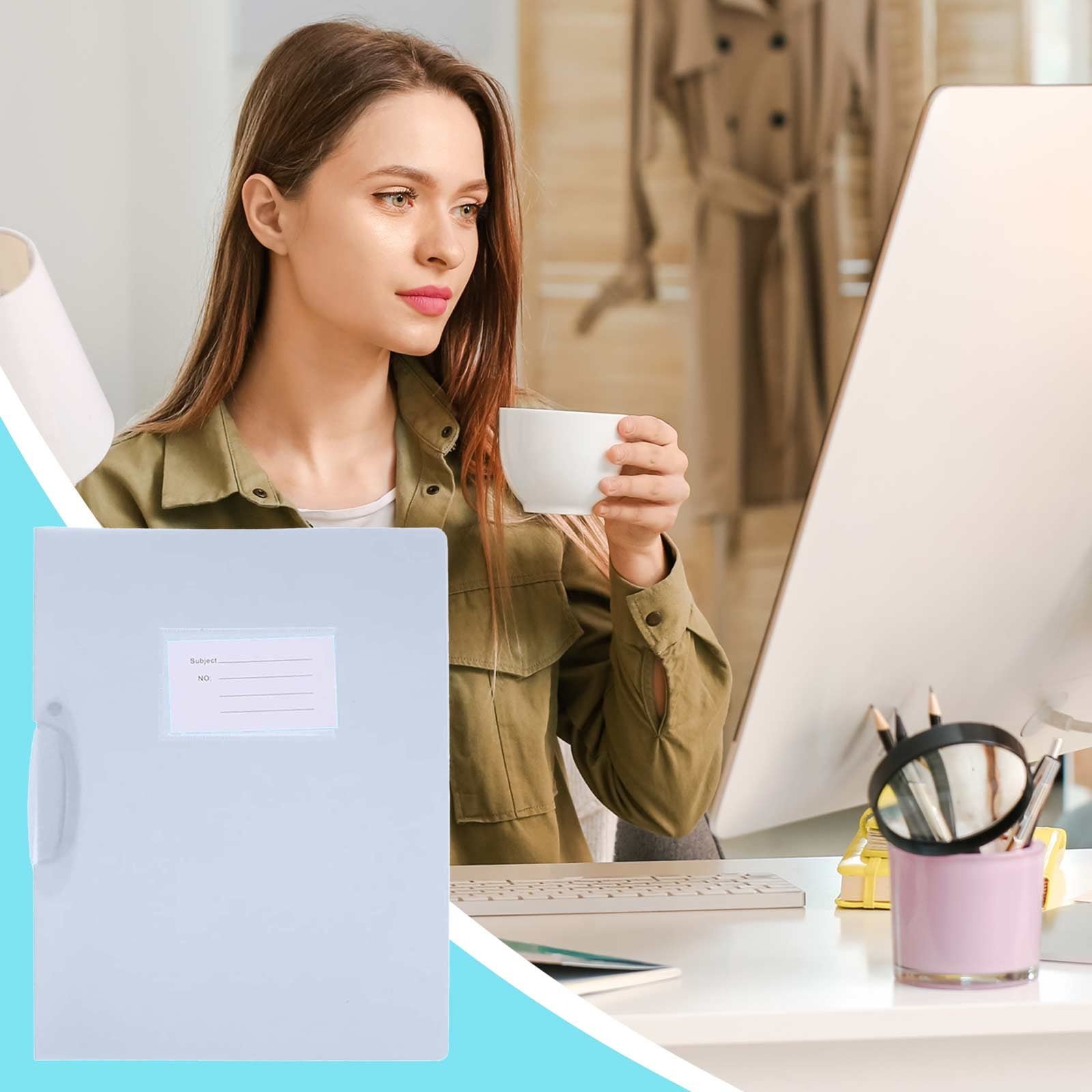 Aminojy Rotating File Folders with Expandable Pockets - 360° Swivel ...