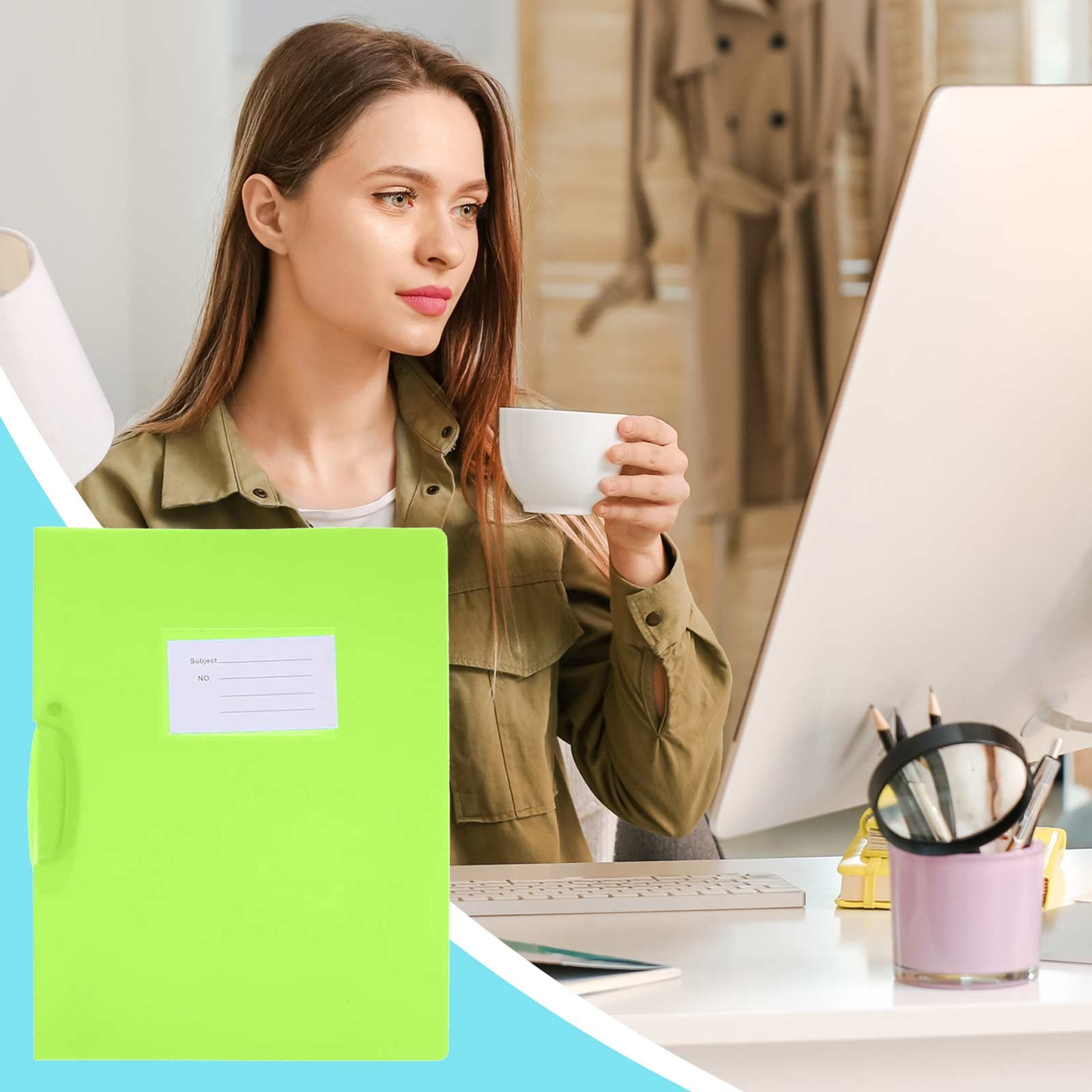 Aminojy Rotating File Folders with Expandable Pockets - 360° Swivel ...